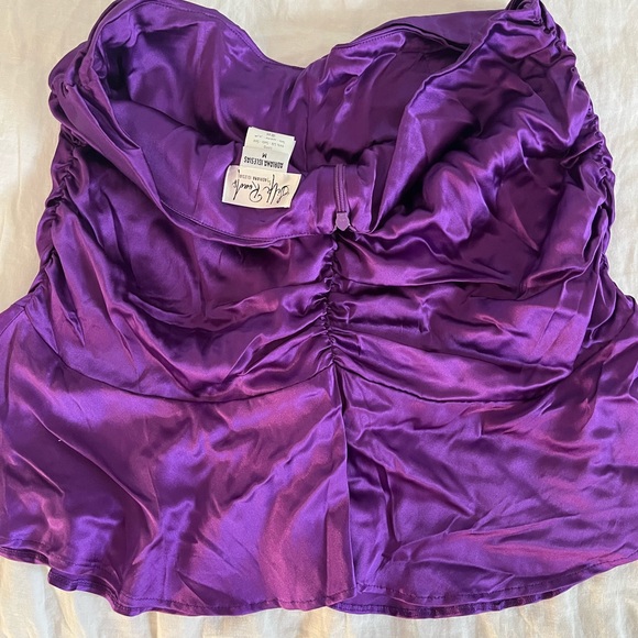 silk Road | Skirts | Purple Silk Skirt With Rouching And Ruffle | Poshmark